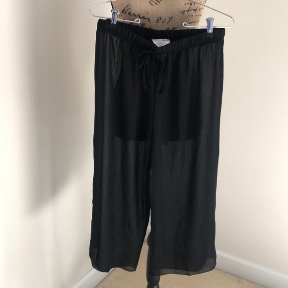 Swim | Shear Black Cropped Pants | Poshmark